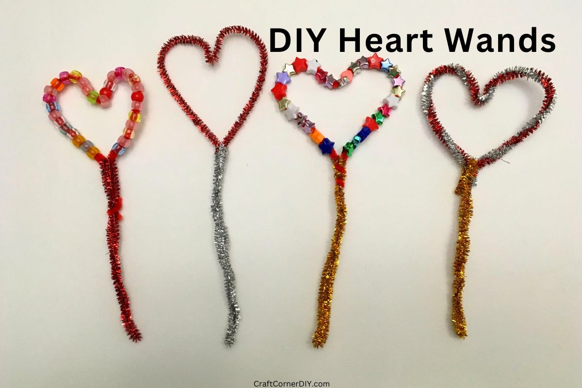 DIY Chenille Stem Heart Wands | Craft Corner DIY