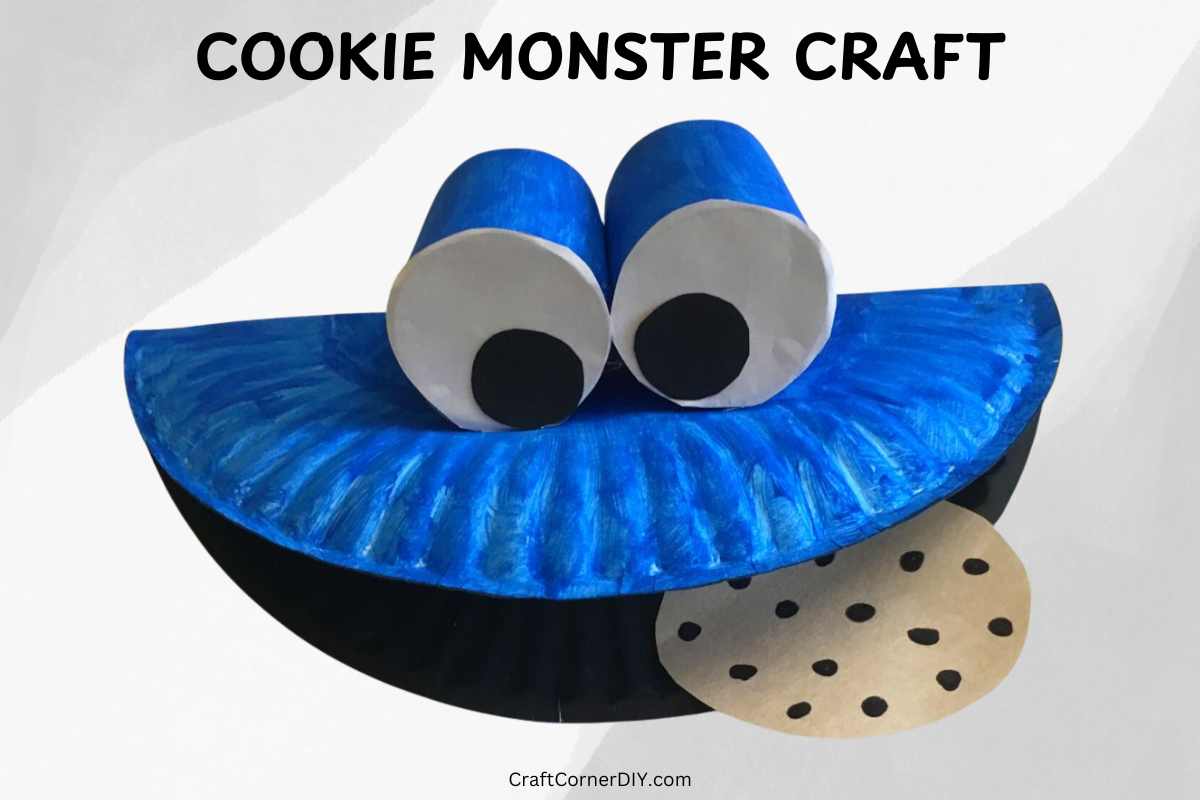 Paper Plate Cookie Monster Puppet | Craft Corner DIY