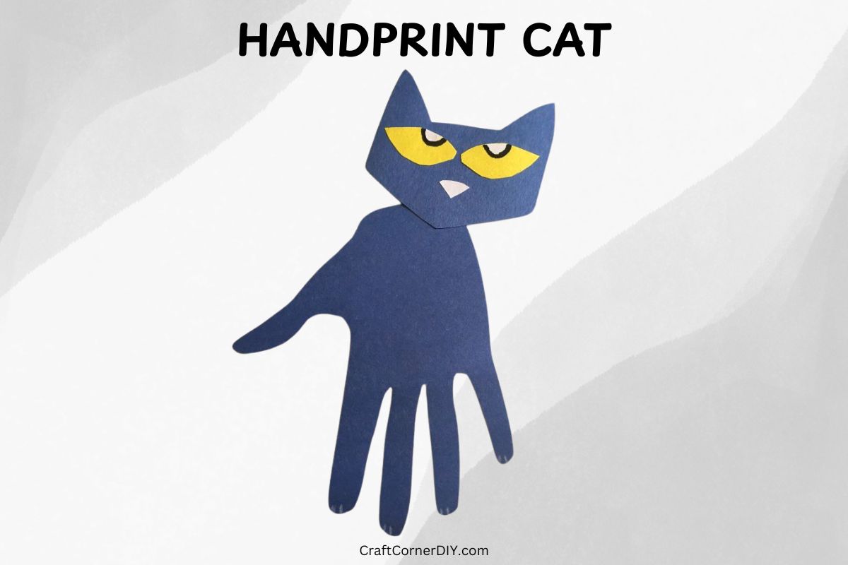 Easy Pete The Cat Handprint Craft For Kids | Craft Corner DIY