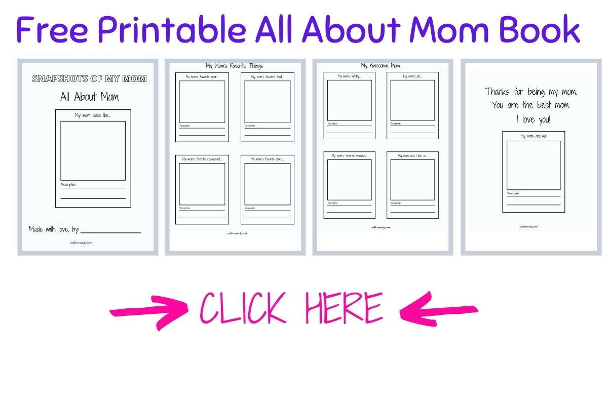 All About Mom Book - Free Printable | Craft Corner DIY