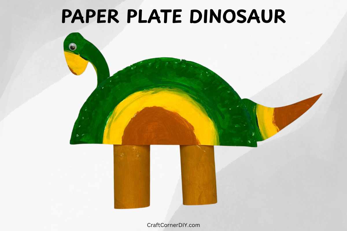 Paper Plate Dinosaur Craft For Kids | Craft Corner DIY