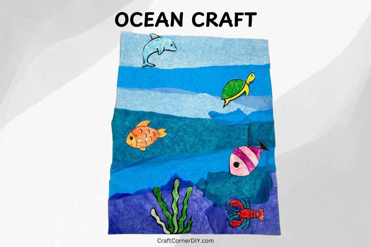 Easy Ocean Craft for Kids: Free Printable | Craft Corner DIY