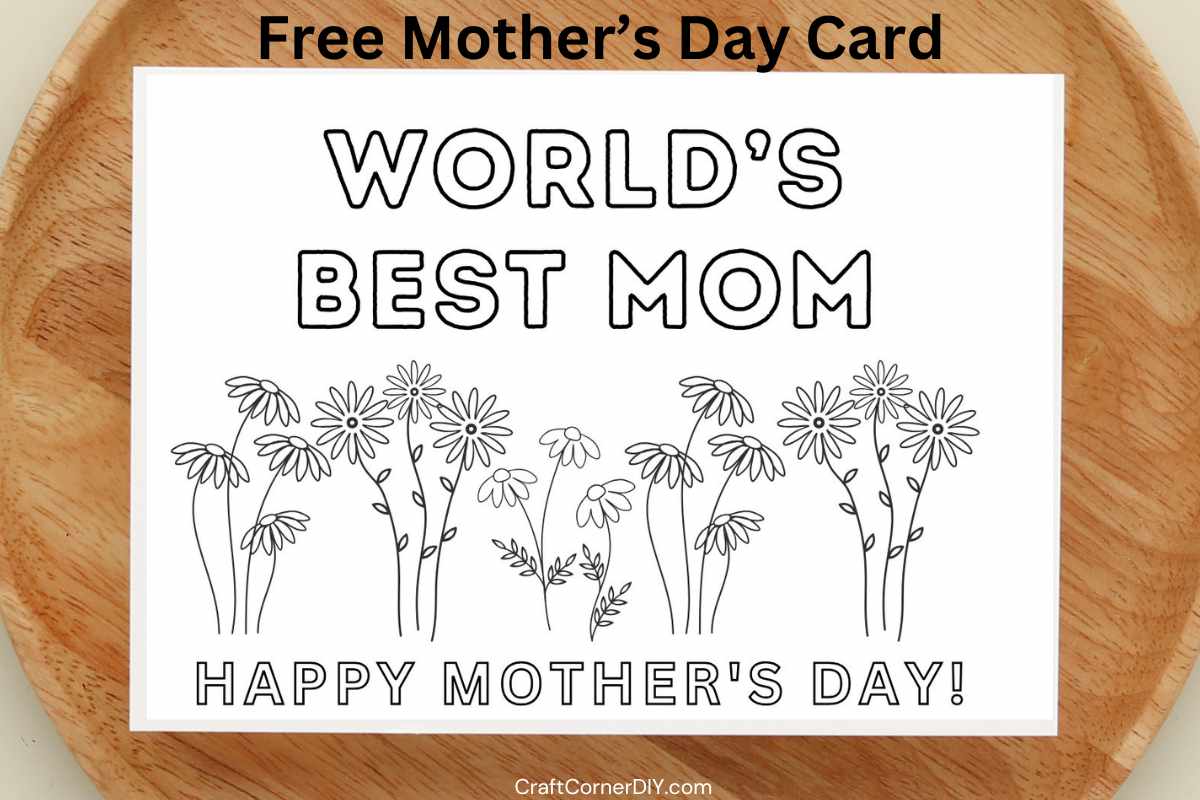 Mother's Day Coloring Card: Free Printable | Craft Corner DIY