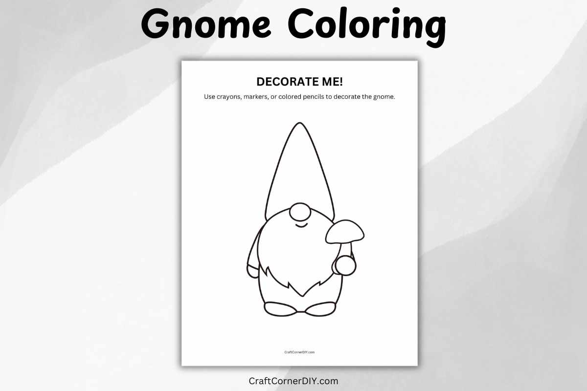 Easy Decorate the Gnome Craft: Free Printable | Craft Corner DIY
