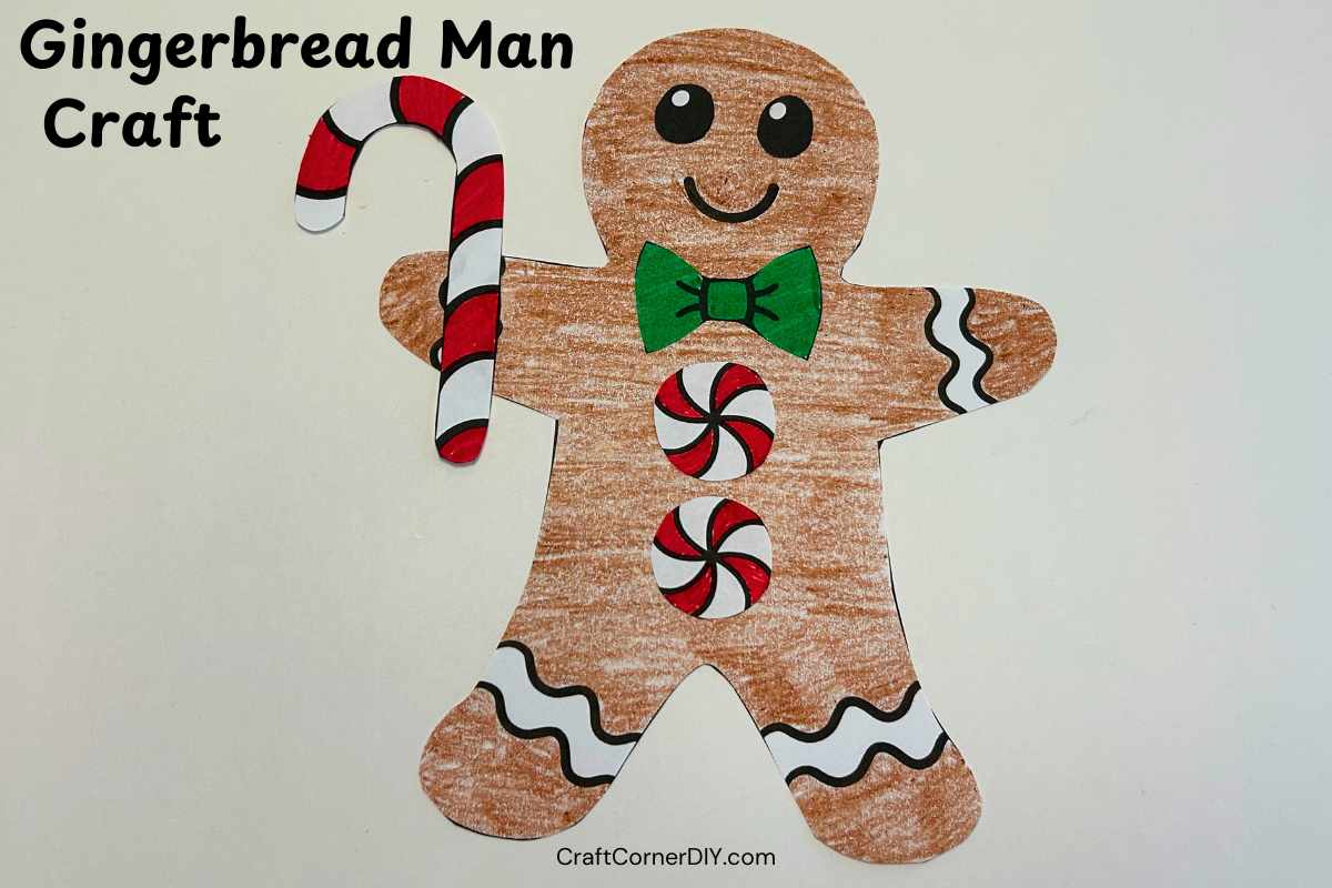 Gingerbread Man Craft: Free Printable | Craft Corner DIY