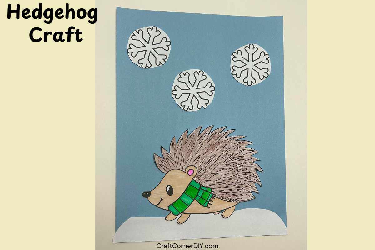 Winter Hedgehog Craft: Free Printable | Craft Corner DIY