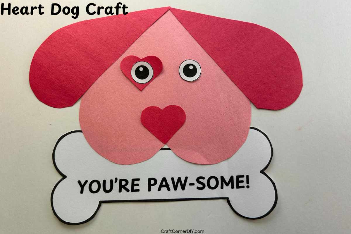 Heart Dog Craft: Valentine's Day Craft | Craft Corner DIY