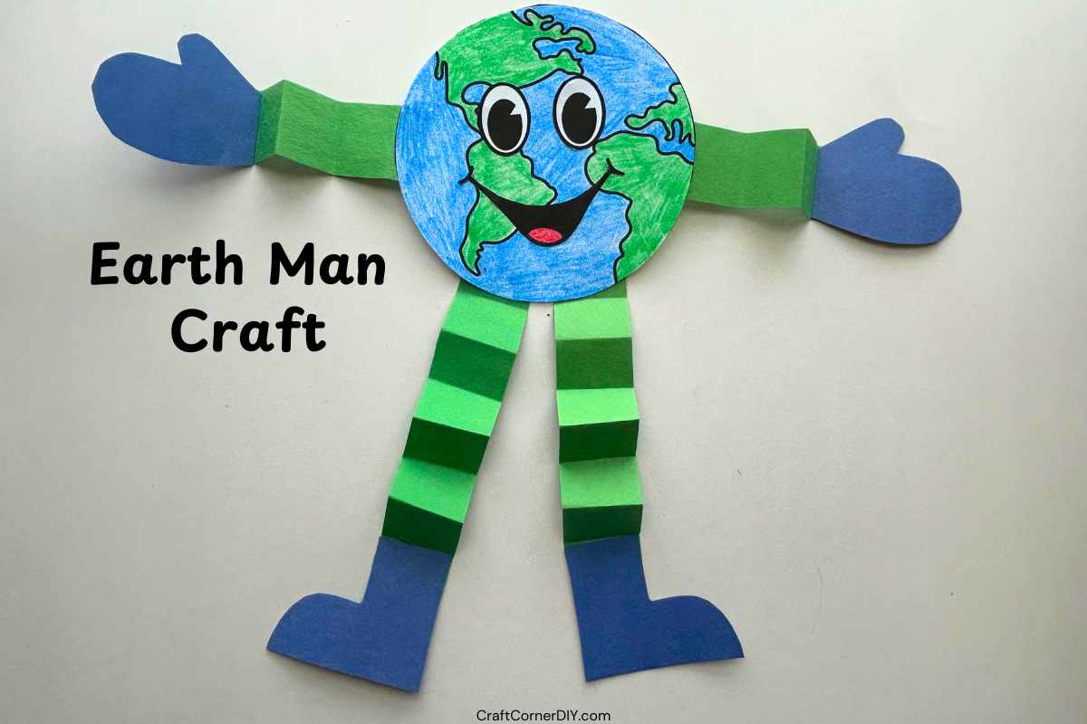 Earth Man Craft: Earth Day Craft for Kids | Craft Corner DIY