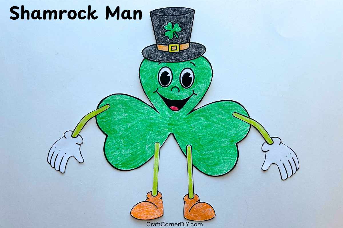 Shamrock Man Craft: St. Patrick's Day Craft | Craft Corner DIY