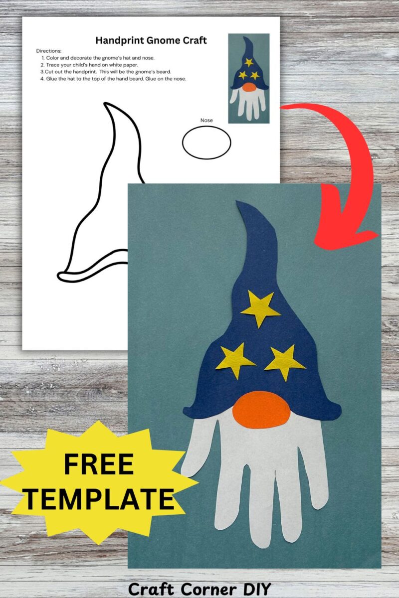 Handprint Gnome Craft for Kids | Craft Corner DIY