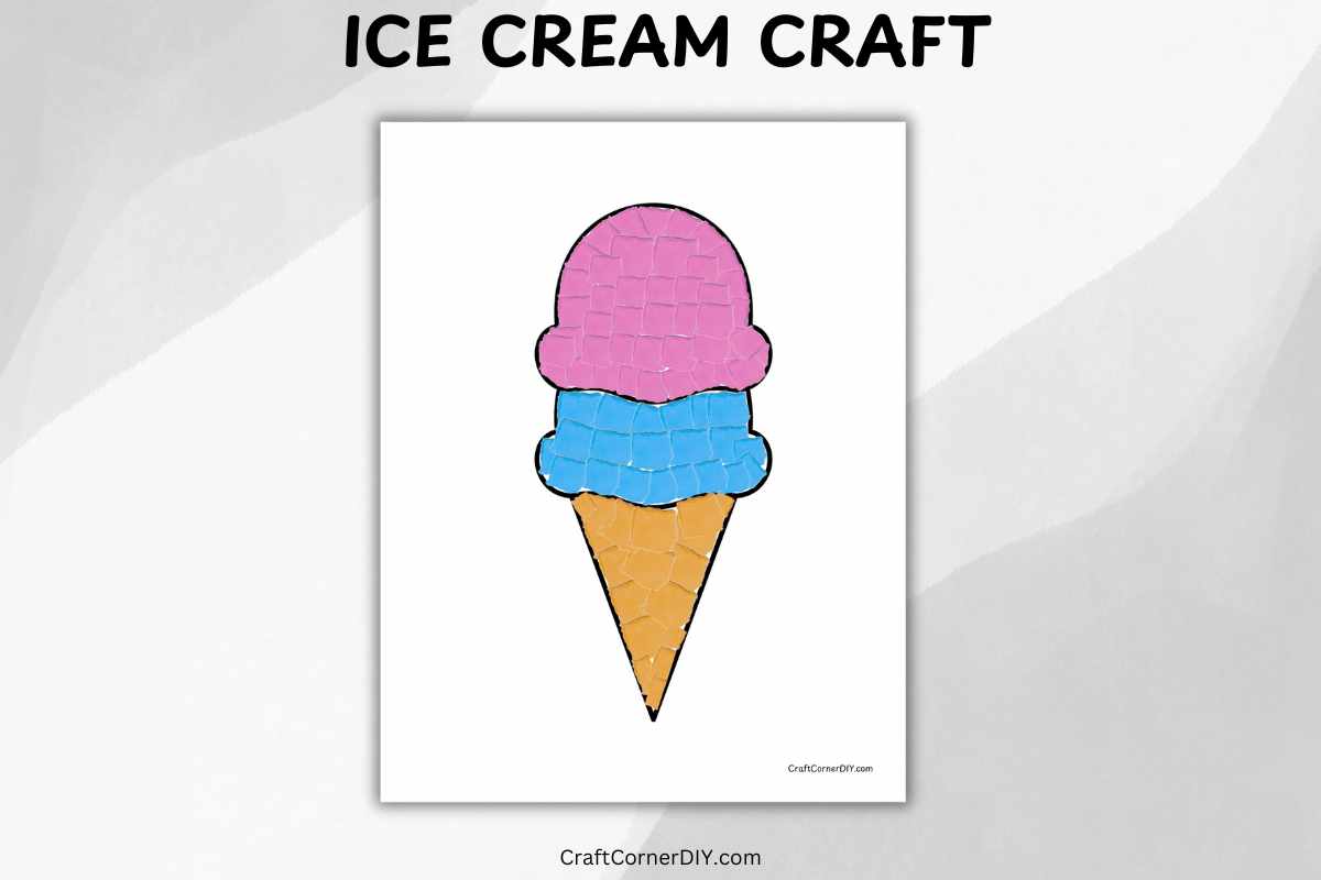 Easy Torn Paper Ice Cream Craft | Craft Corner DIY
