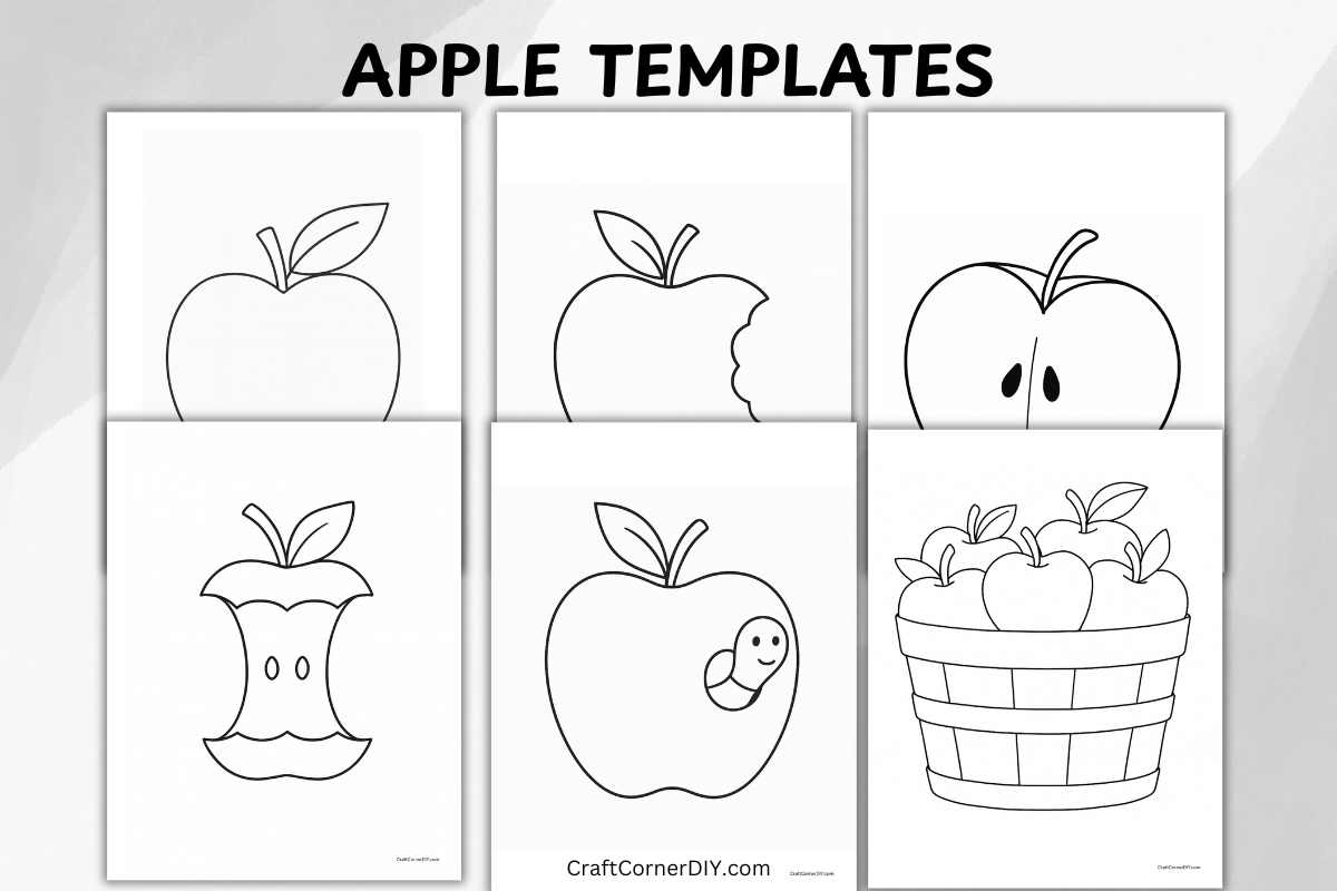 Free Apple Coloring Pages and Templates | Craft Corner DIY