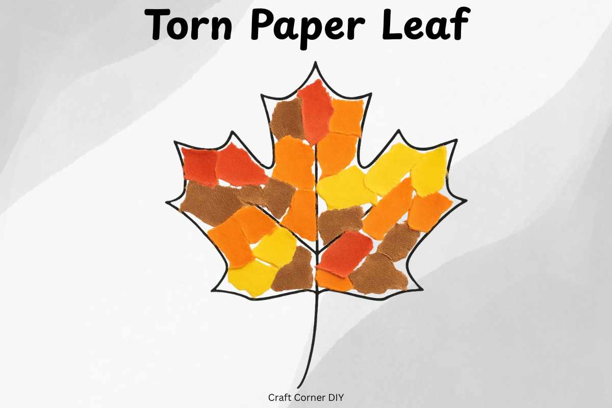 Easy Torn Paper Leaf Craft for Kids | Craft Corner DIY