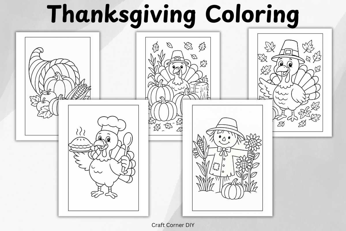 Simple Thanksgiving Coloring Pages for Kids | Craft Corner DIY