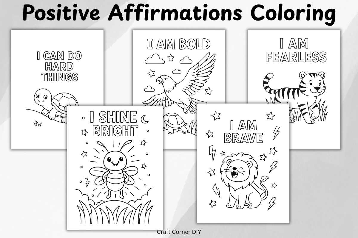 Positive Affirmations Coloring Pages for Kids | Craft Corner DIY