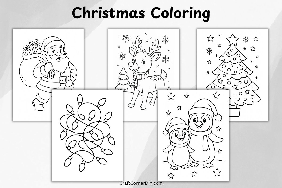 Simple Christmas Coloring Pages for Kids | Craft Corner DIY