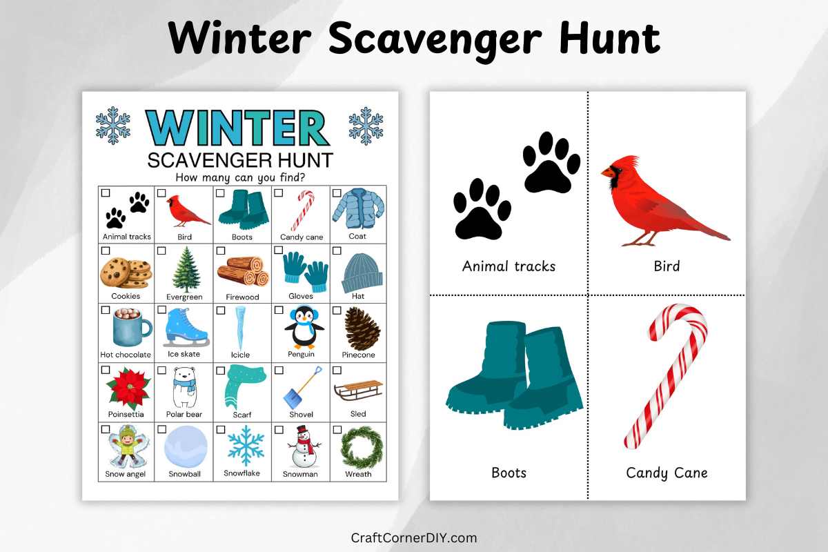 Winter Scavenger Hunt for Kids | Craft Corner DIY