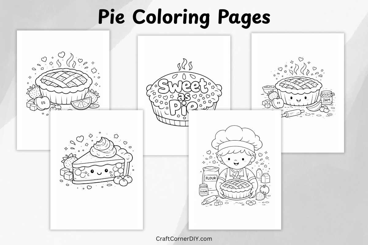 Pie Coloring Pages for Kids | Craft Corner DIY